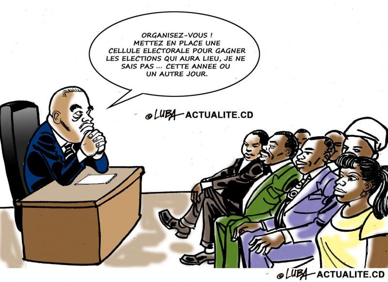 Caricature: Une cellule électorale pour des élections qui auront lieu ...